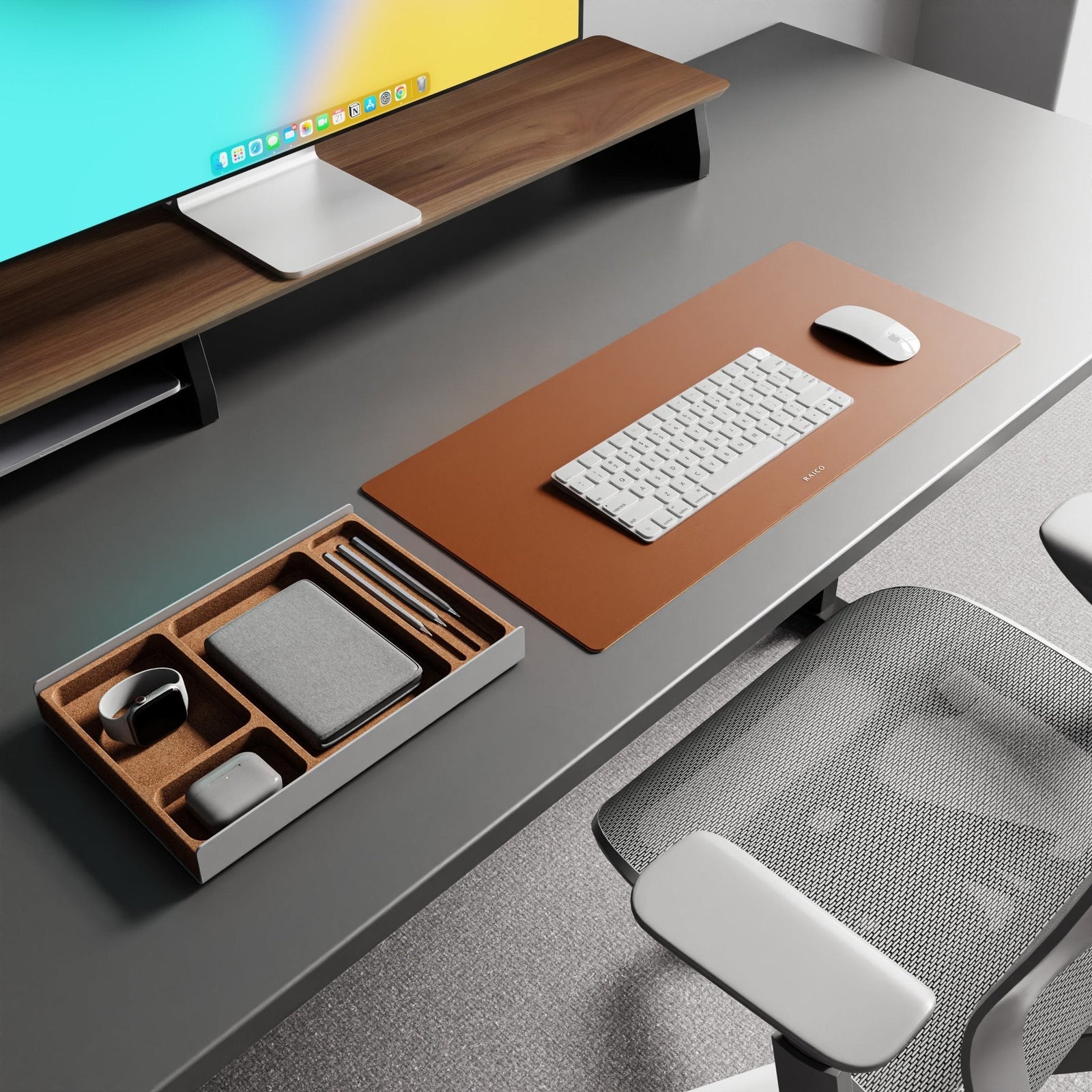 Leather Desk Mat Tan Brown Genuine Italian Leather Desk Pad Grovemade ...